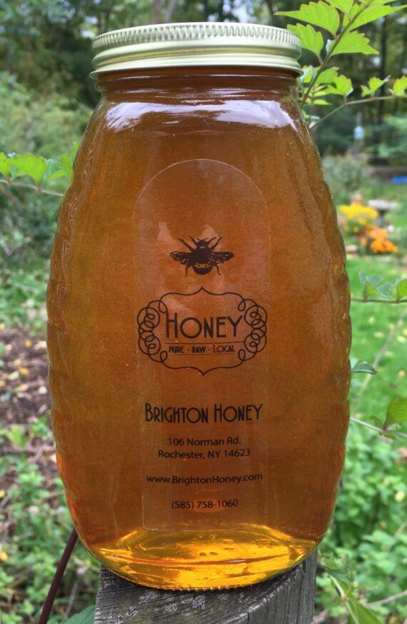 Honey Fall Dark Local Honey, 2lb Jar in glass - Brighton Honey